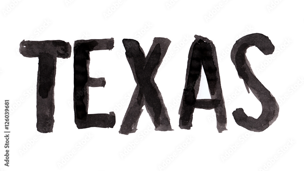 Simple grunge brush lettering with word Texas Stock-Illustration ...