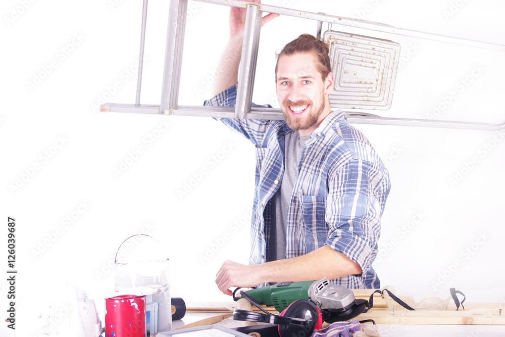 Handwerker bei der Arbeit Stock-Foto | Adobe Stock