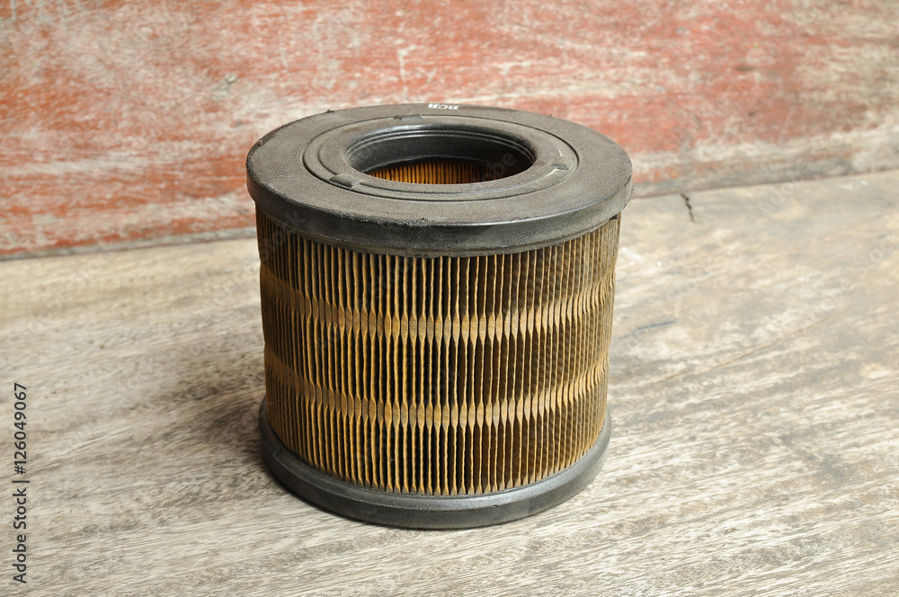 Old air filter of the diesel engine Stock Photo | Adobe Stock