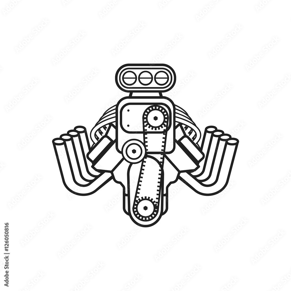 engine hot rod muscle sport car speedster icon vector Stock Vector ... engine hot rod muscle sport car speedster icon vector Stock Vector ...