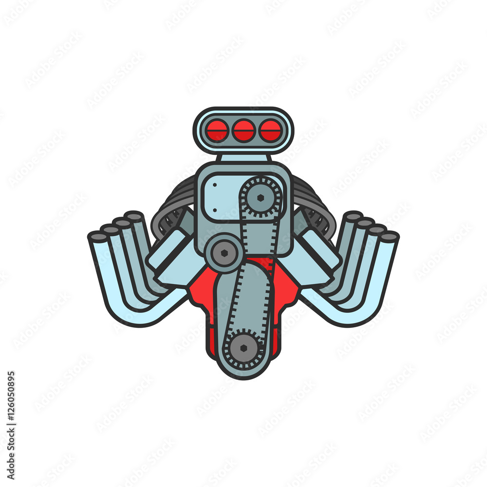 engine hot rod muscle sport car speedster icon vector Stock Vector ...