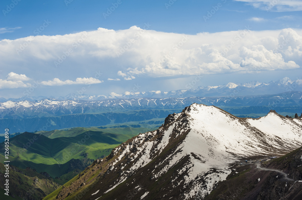Landscape of mountains, Xinjiang Stock-Foto | Adobe Stock
