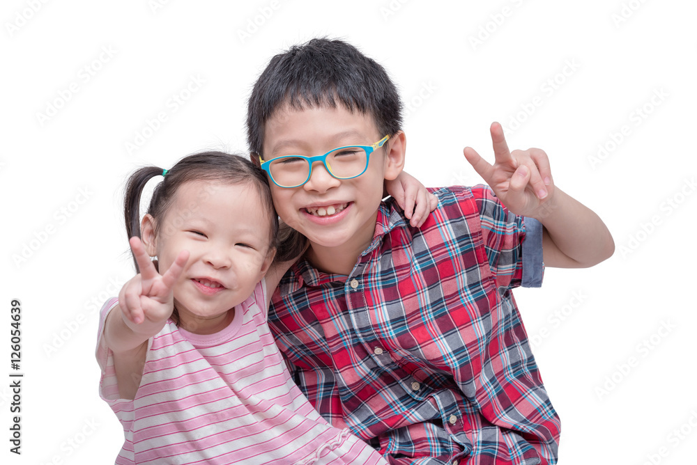 Young asian children isolated over white background Stock Photo | Adobe ...