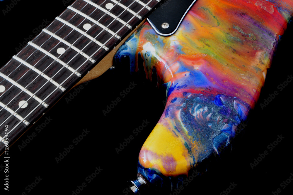 Rainbow Electric guitar Stock Photo | Adobe Stock