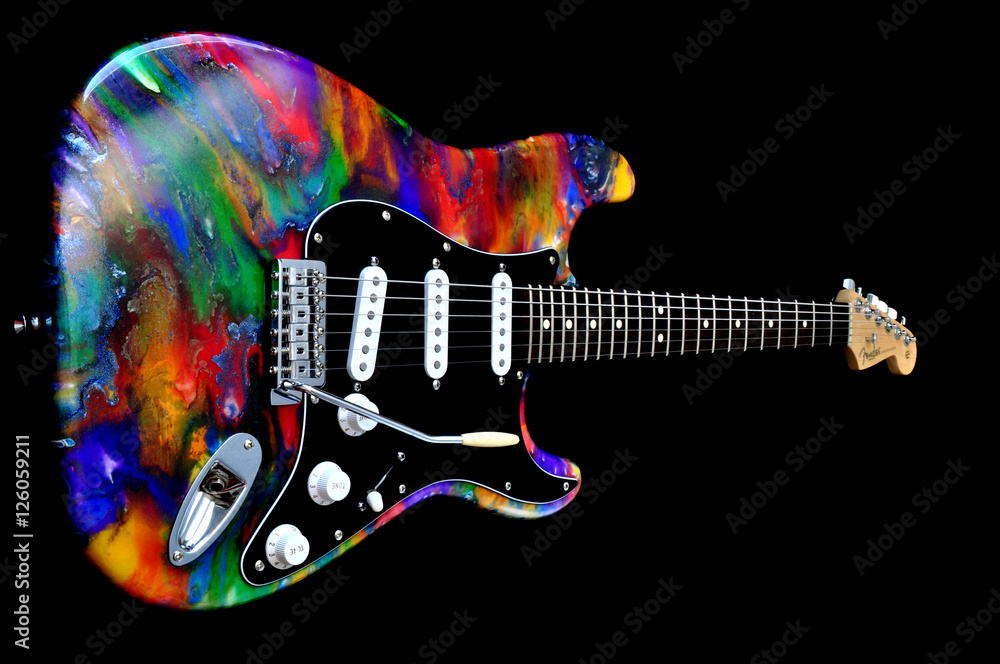 Rainbow Electric guitar Stock Photo | Adobe Stock