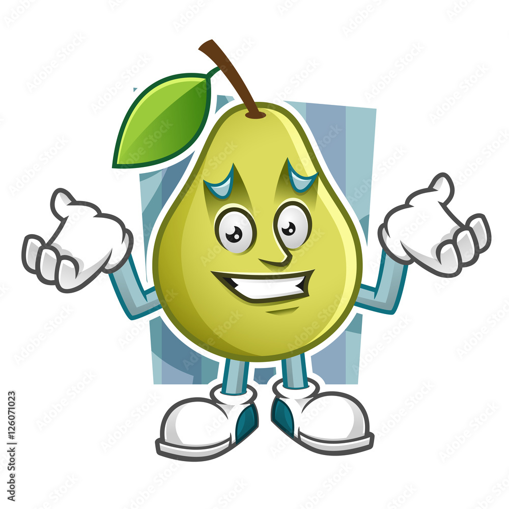 Feeling sorry pear mascot, pear character, pear vector vector de Stock ...