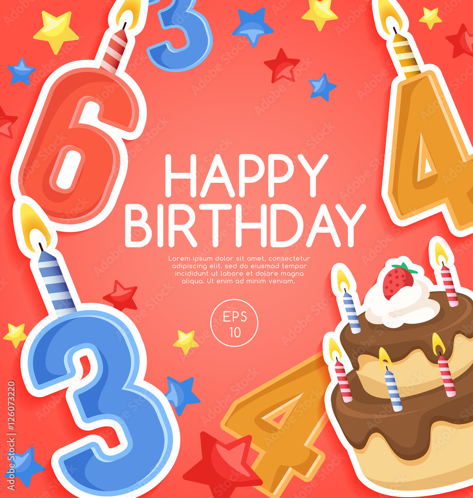 Happy Birthday Elements : Vector Illustration Stock Vector | Adobe Stock