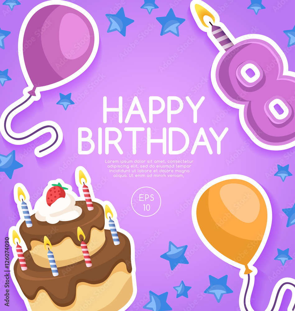 Happy Birthday Elements : Vector Illustration Stock Vector | Adobe Stock
