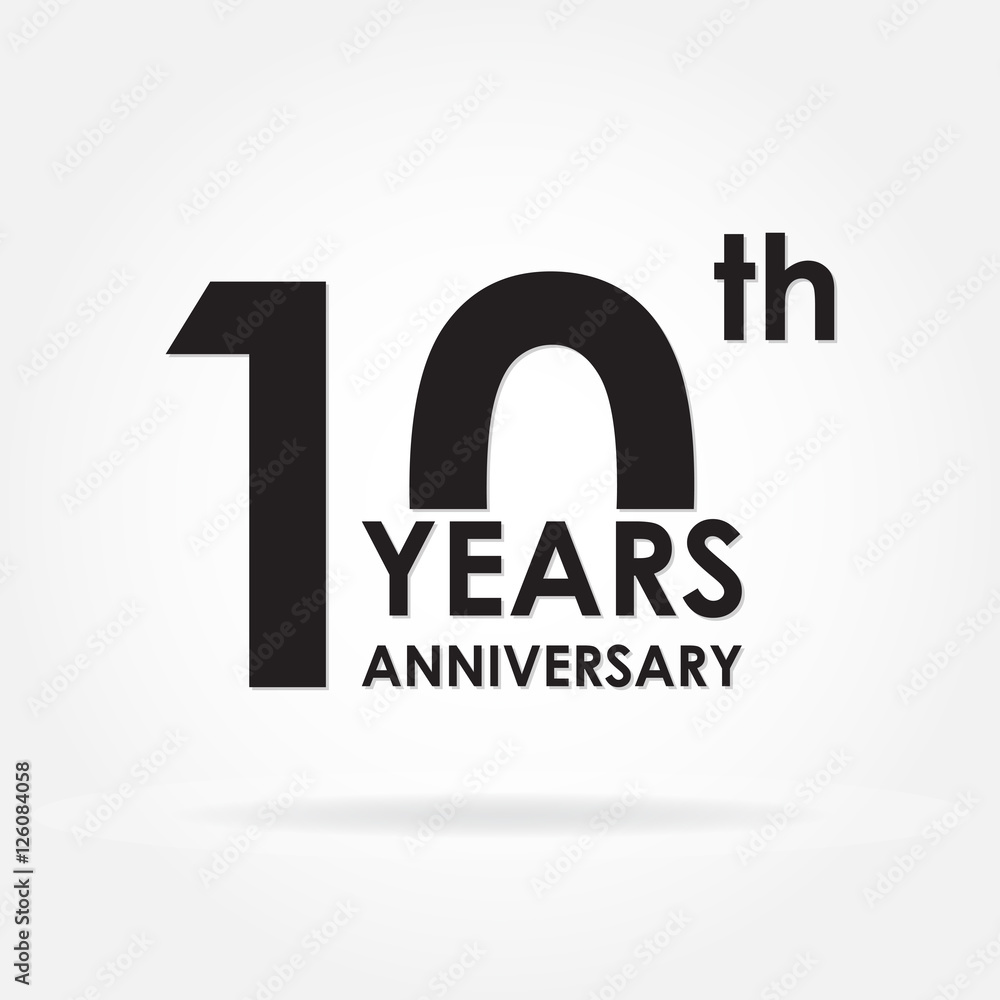 10 years anniversary sign or emblem. Template for celebration and ...