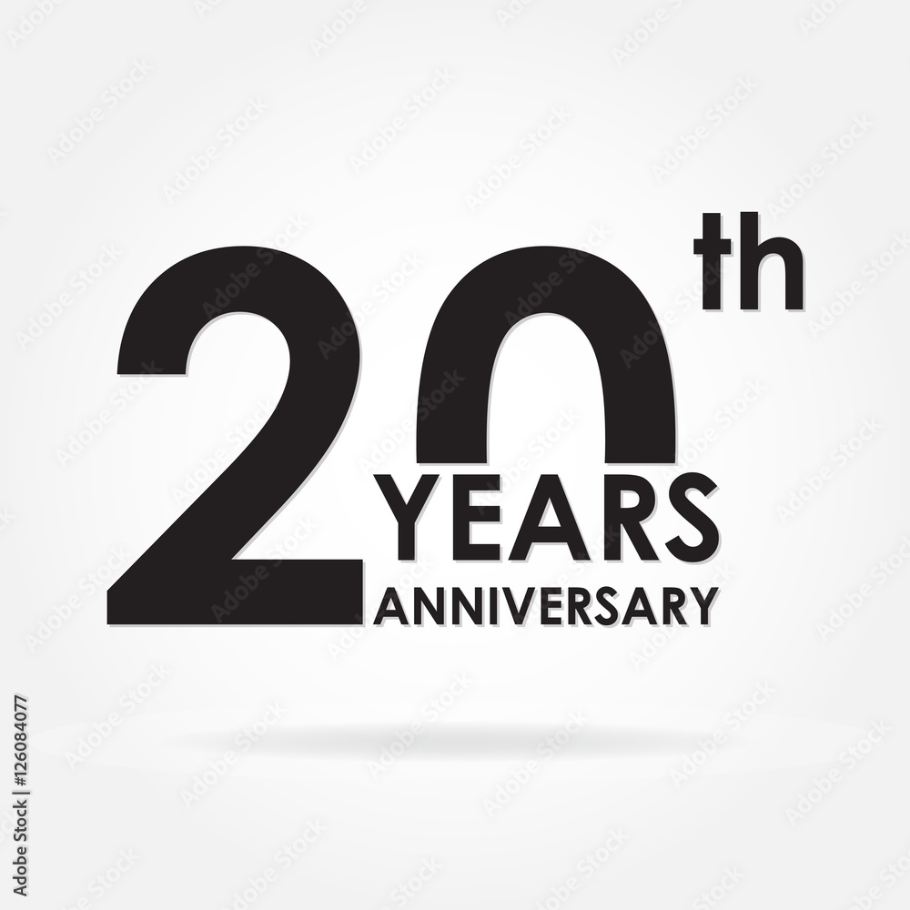 20 years anniversary sign or emblem. Template for celebration and ...