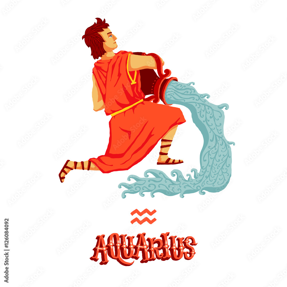 Astrological zodiac sign Aquarius. Part of a set of horoscope signs ...