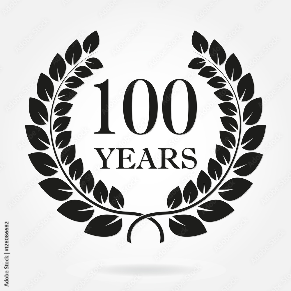 100 years anniversary laurel wreath sign or emblem. Template for ...