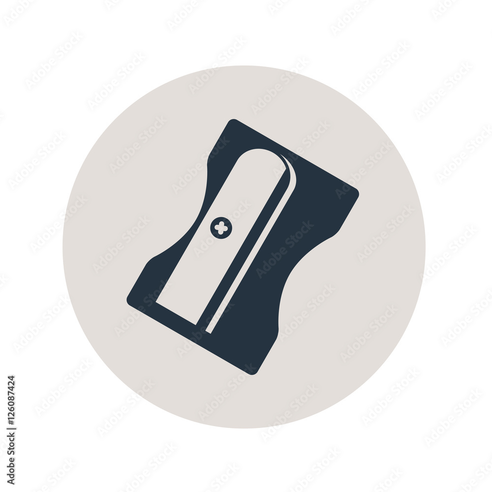 Icono plano sacapuntas en circulo gris Stock Vector | Adobe Stock