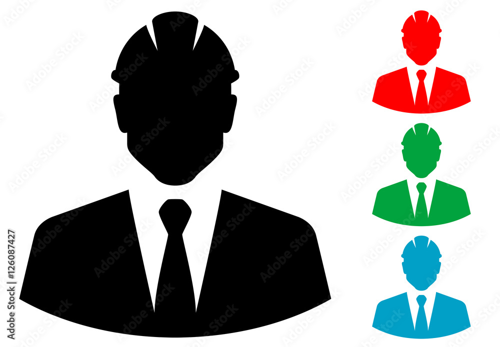 Icono plano silueta arquitecto varios colores เวกเตอร์สต็อก | Adobe Stock