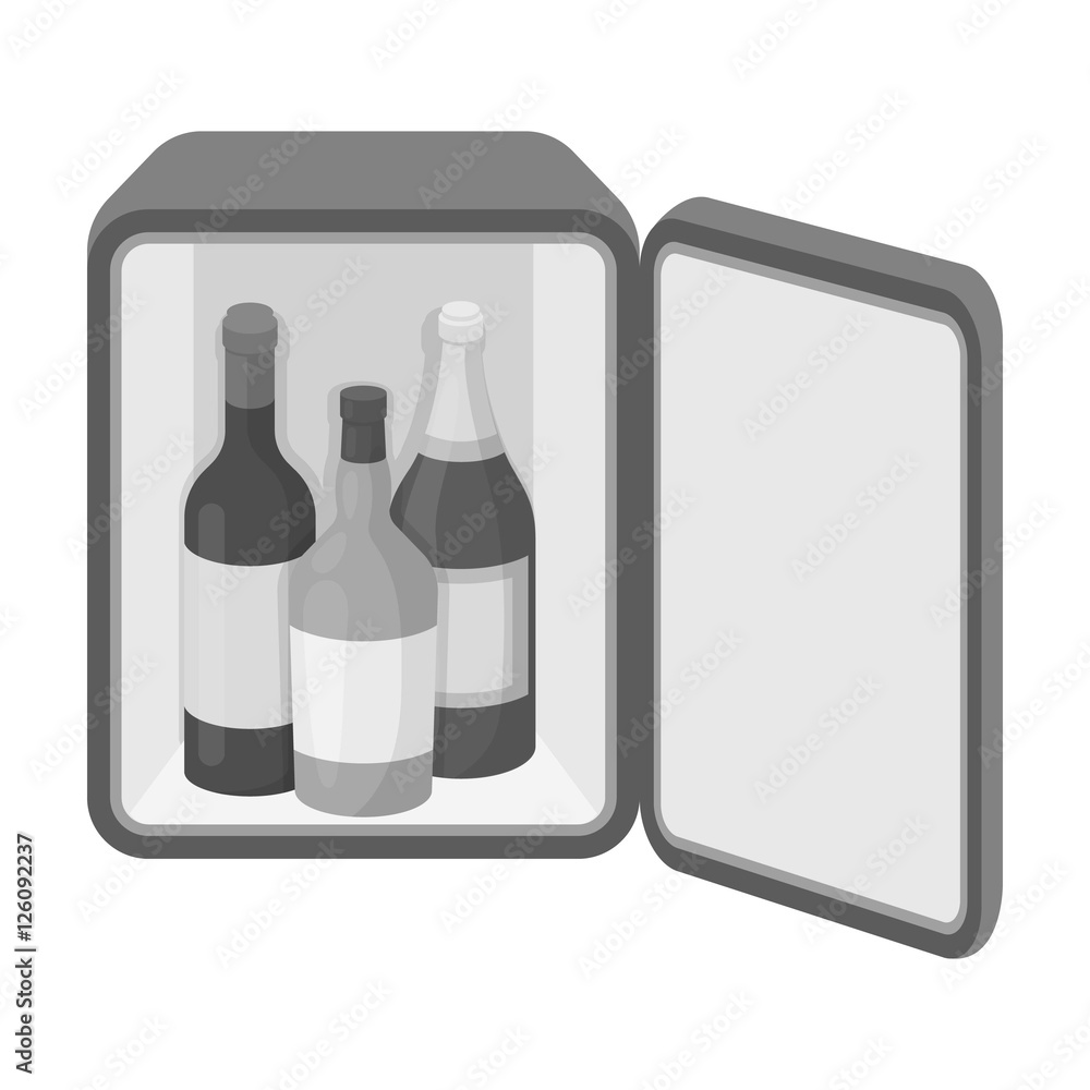 Mini-bar icon in monochrome style isolated on white background. Hotel ...