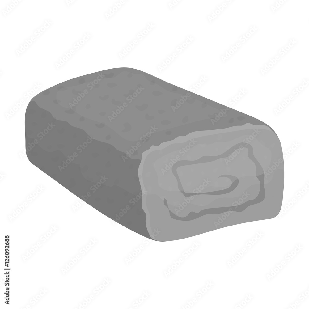 Meatloaf icon in monochrome style isolated on white background. Meats ...
