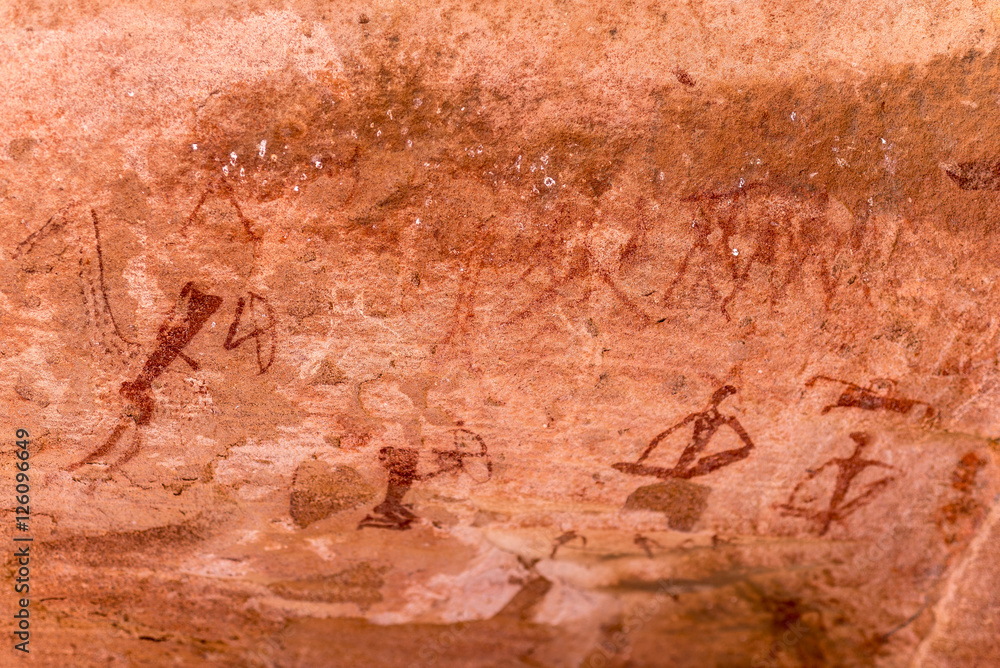 The famous prehistoric rock engravings at Twyfelfontein, tourist ...