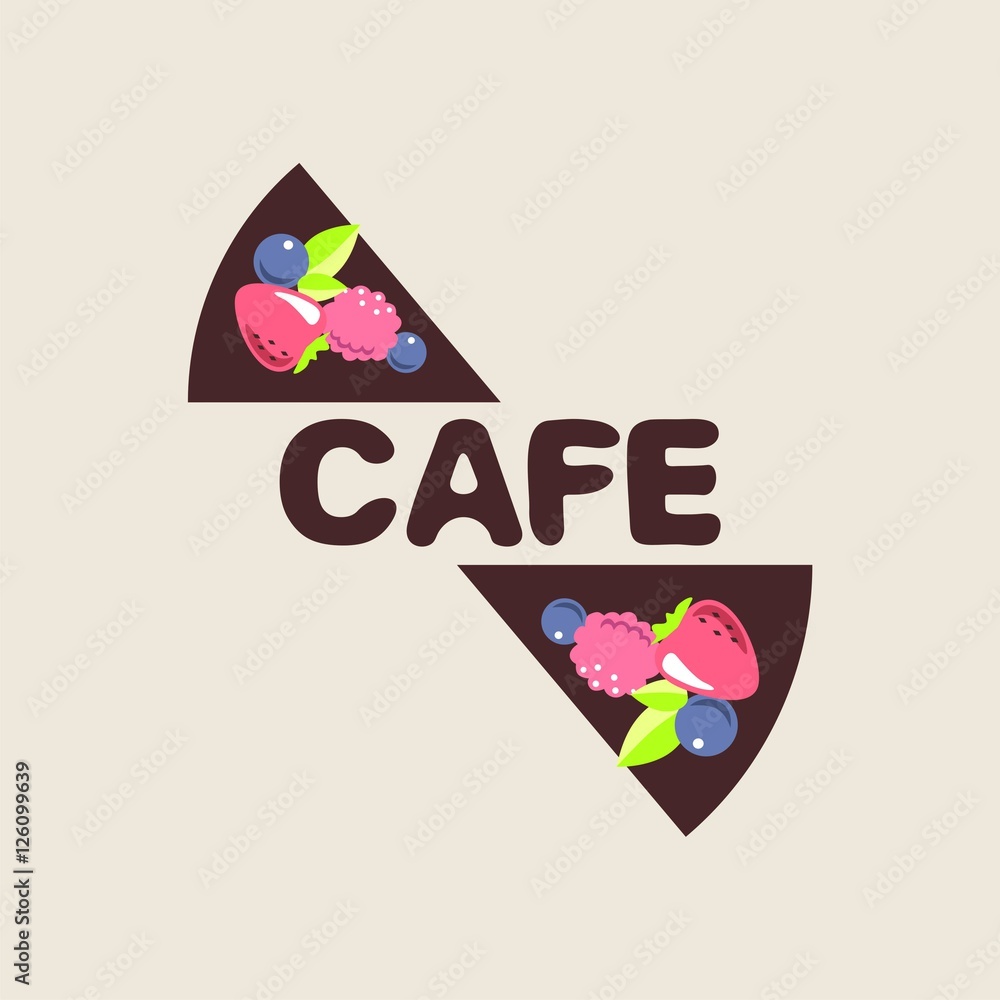 Logo for cafe. Image of cakes with word Cafe. Vector illustration Stock ...
