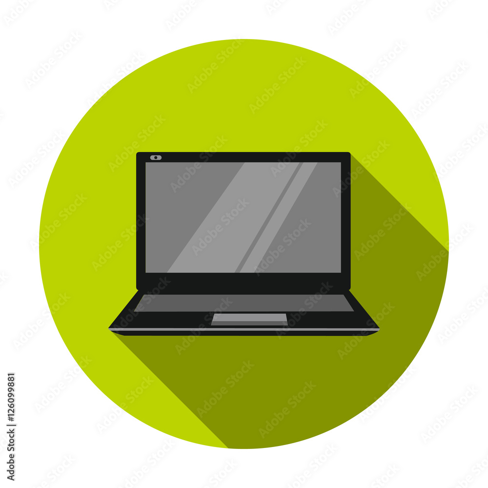 Laptop Icon In Flat Style Isolated On White Background Personal Computer Symbol Stock Vector