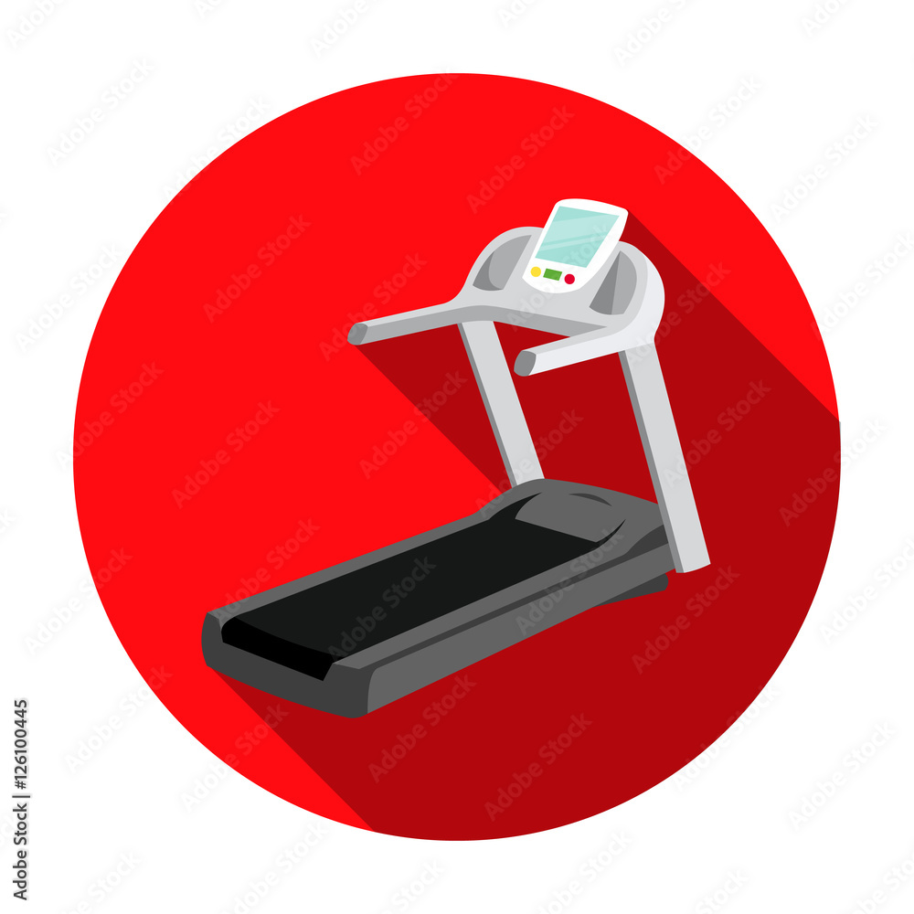 Treadmill icon in flat style isolated on white background. Sport and ...