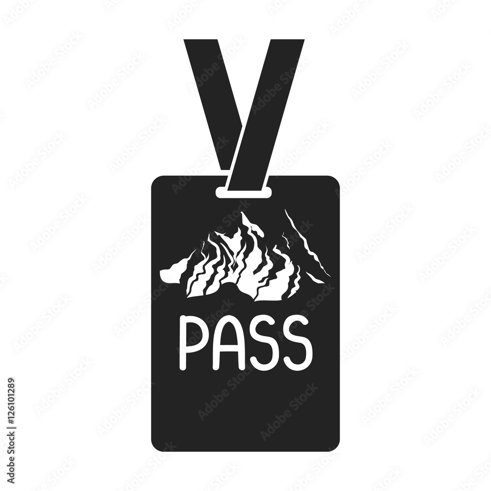 Ski Pass Icon In Black Style Isolated On White Background Ski Resort Symbol Stock Vector