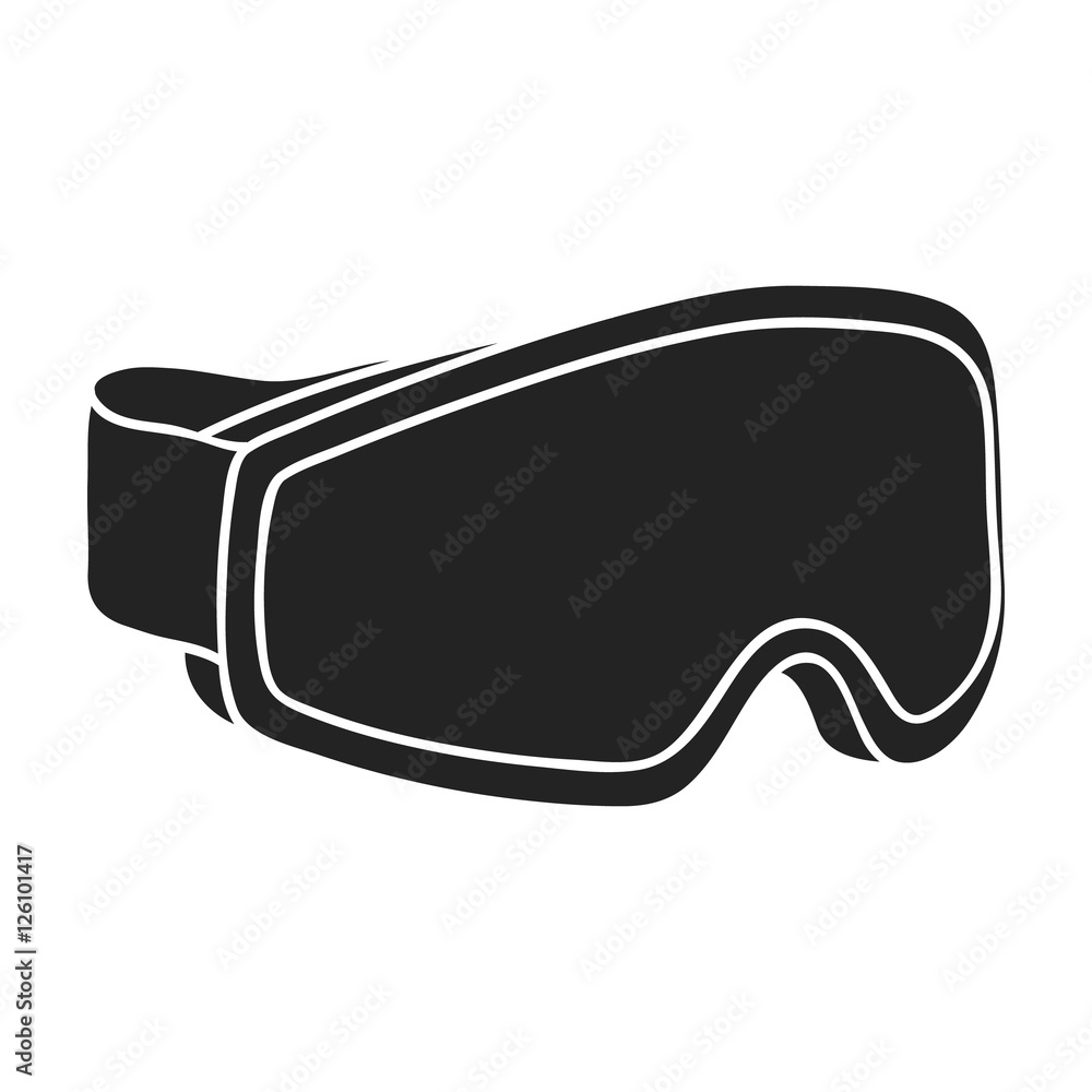 Ski goggles icon in black style isolated on white background. Ski ...