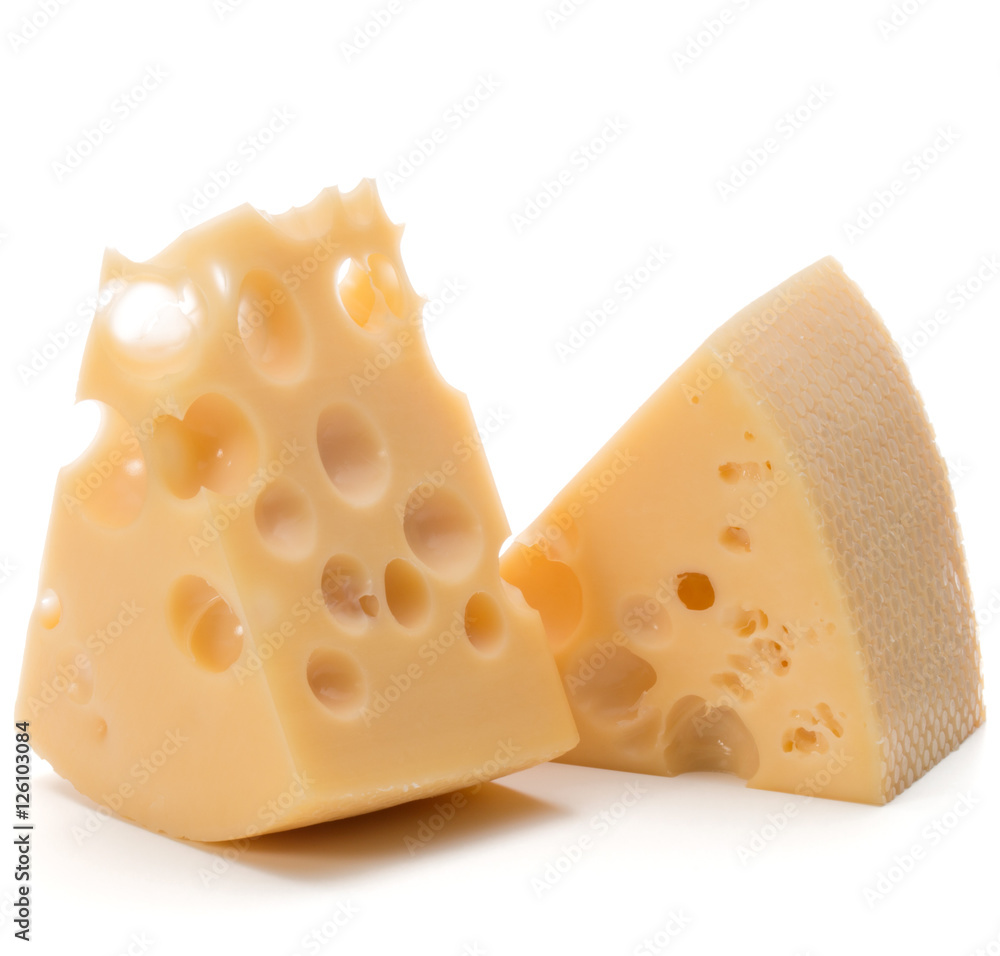 Cheese block isolated on white background cutout Stock Photo | Adobe Stock