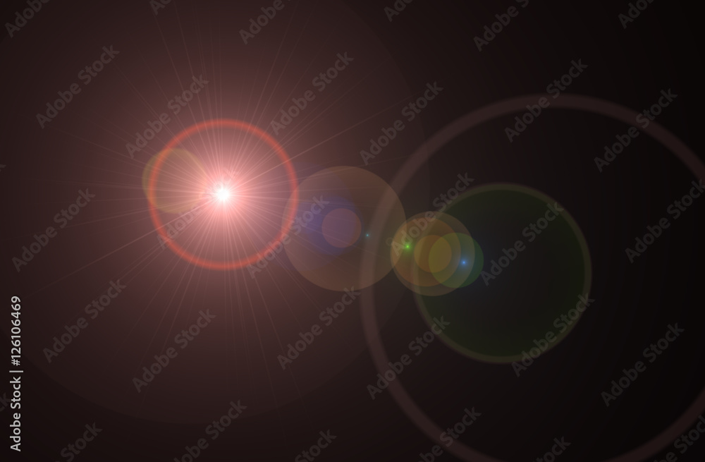 Lens flare effect in space 3D render Stock Photo | Adobe Stock