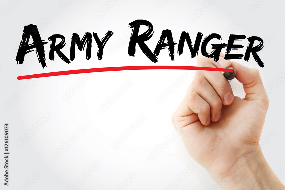 Hand writing Army ranger with marker, concept background Stock Photo ...
