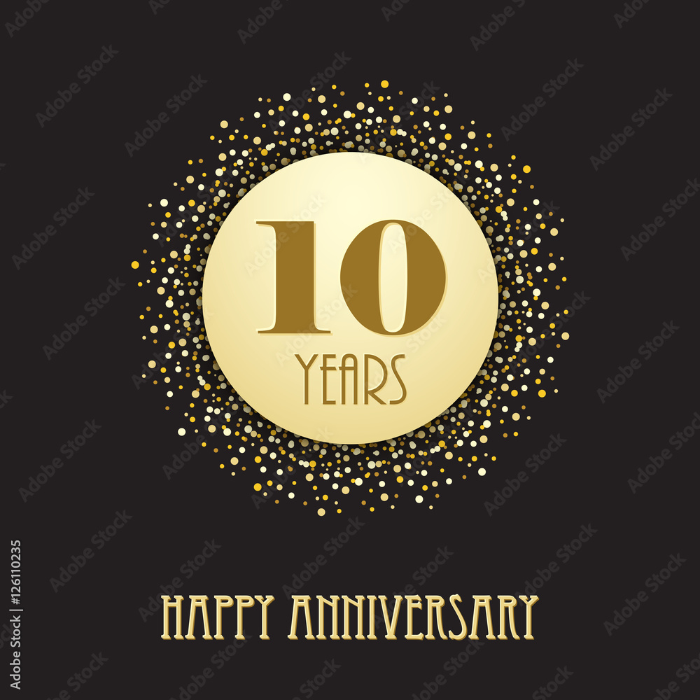 HAPPY 10 YEAR ANNIVERSARY Vector Card Stock 벡터 | Adobe Stock