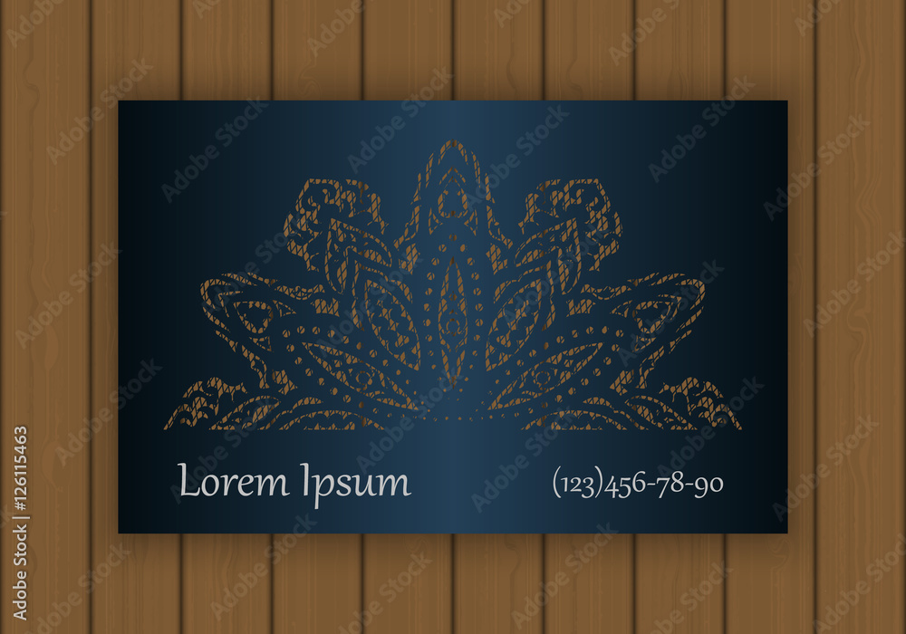 Vecteur Stock Business or visiting card template with a cut out pattern ...