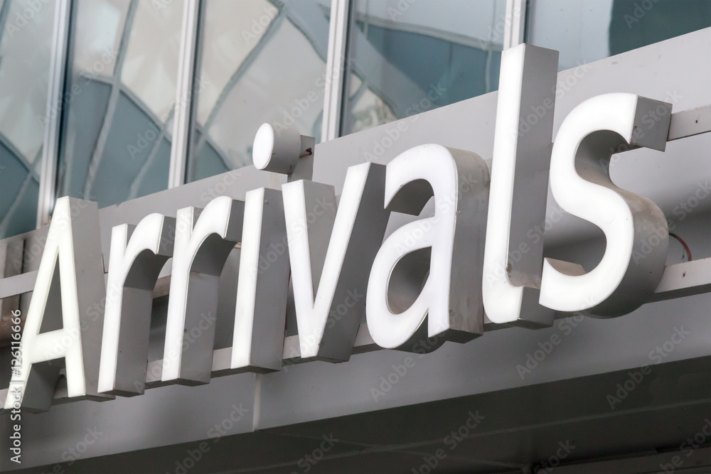 Arrival hall sign Stock Photo | Adobe Stock