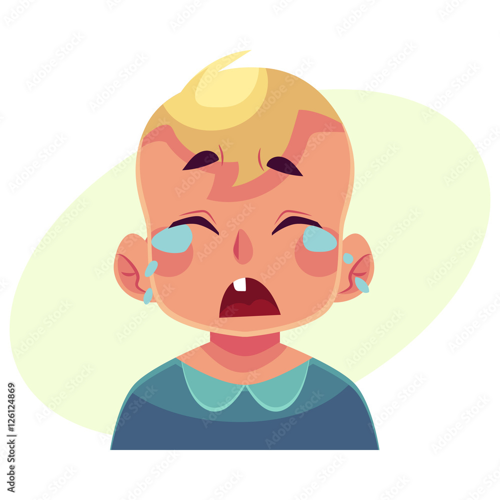 Cartoon Boy Crying Face