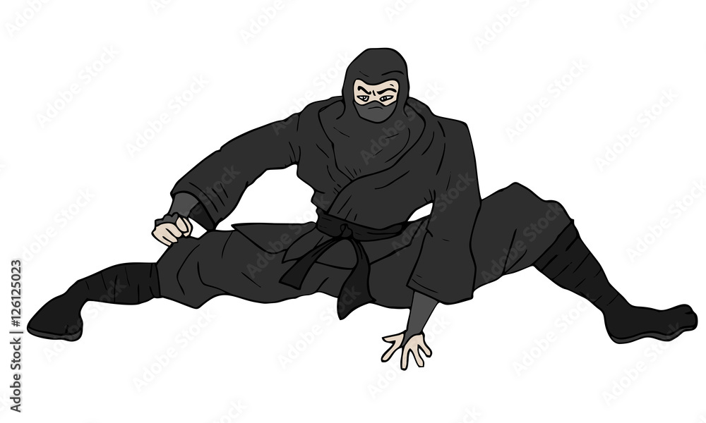 ninja draw Stock Vector | Adobe Stock
