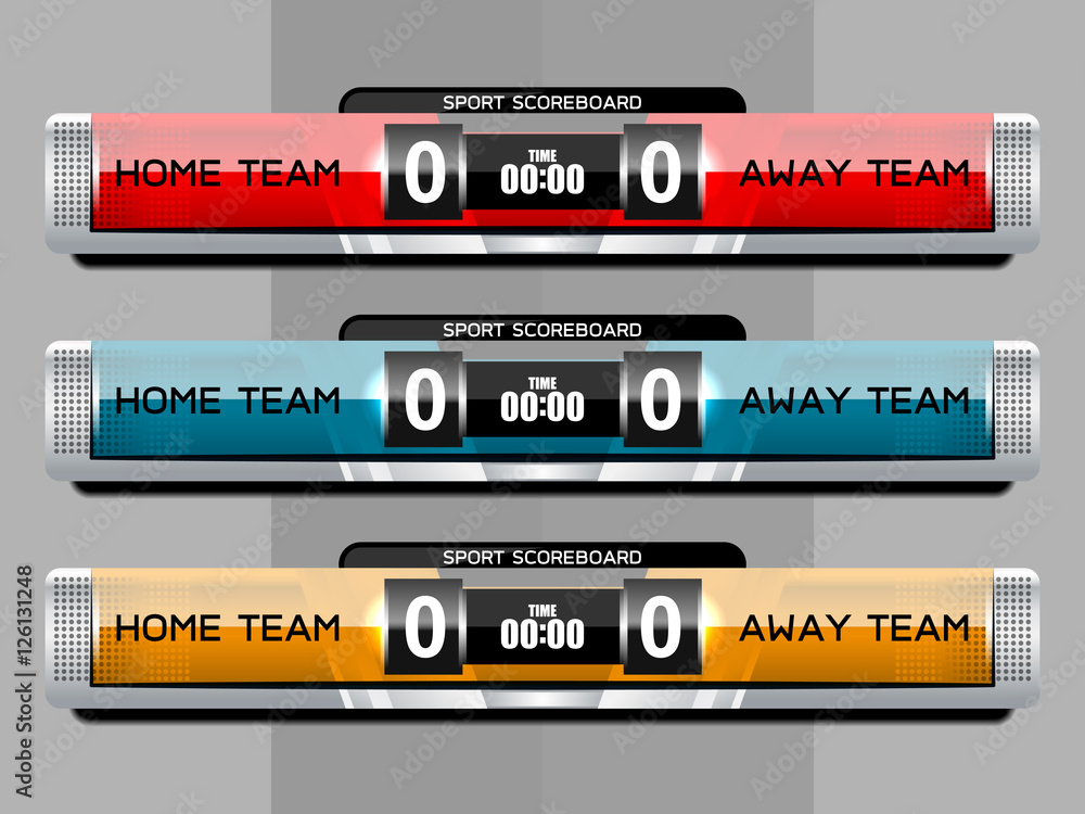 sport scoreboard template for football or soccer, vector illustration ...