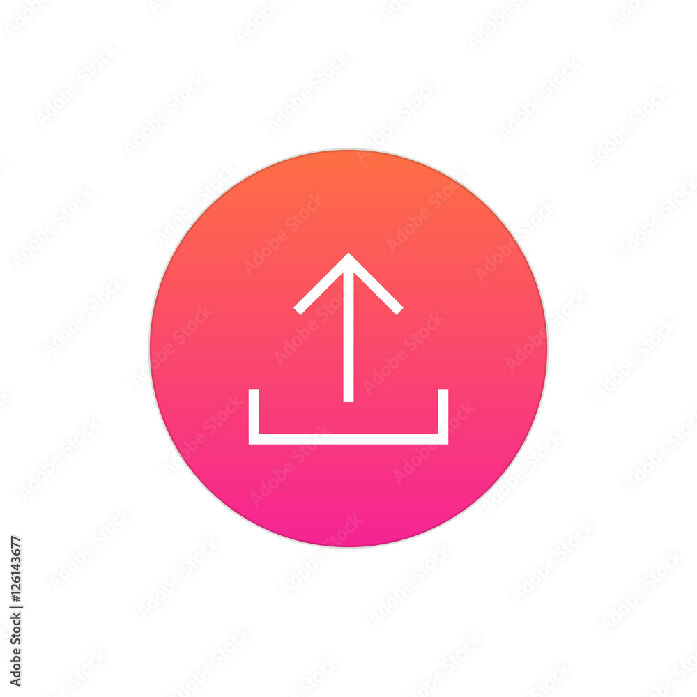 Upload icon vector, clip art. Also useful as logo, circle app icon, web ...