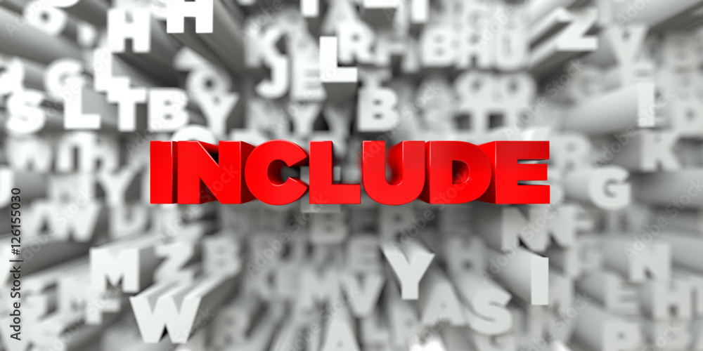 Include Red Text On Typography Background 3d Rendered Royalty Free