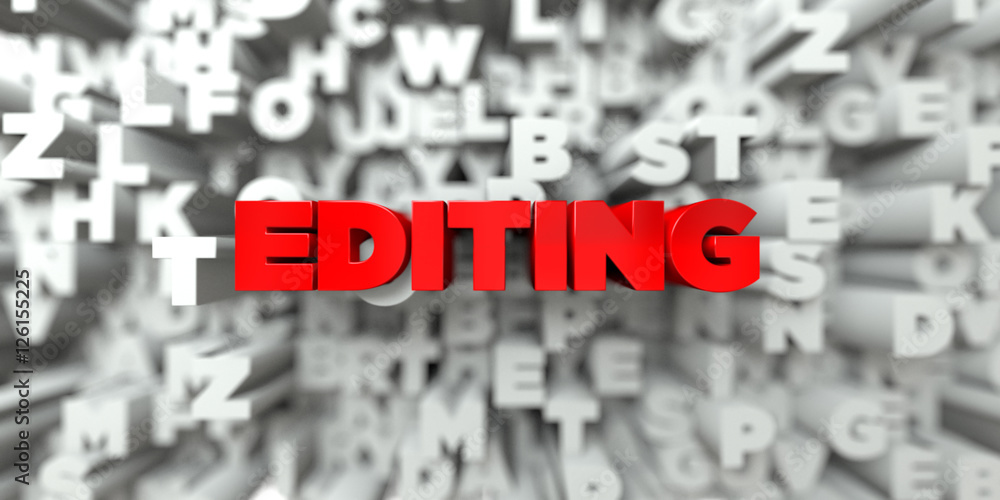 EDITING - Red text on typography background - 3D rendered royalty free ...