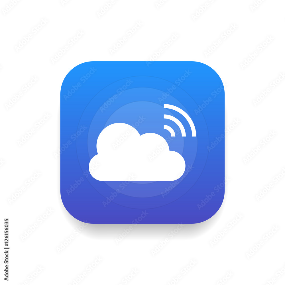 Broadcast icon vector, clip art. Live stream cloud computing. Also ...