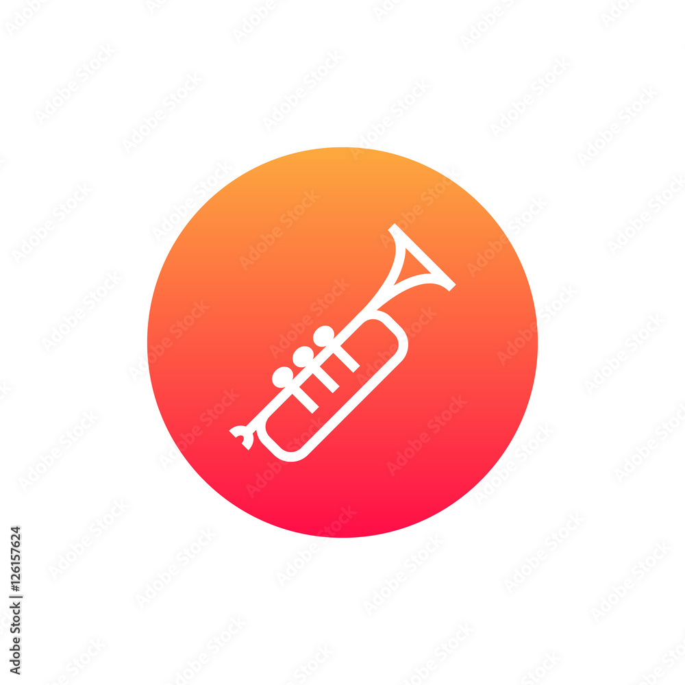 Trumpet icon vector, clip art. Also useful as logo, circle app icon ...