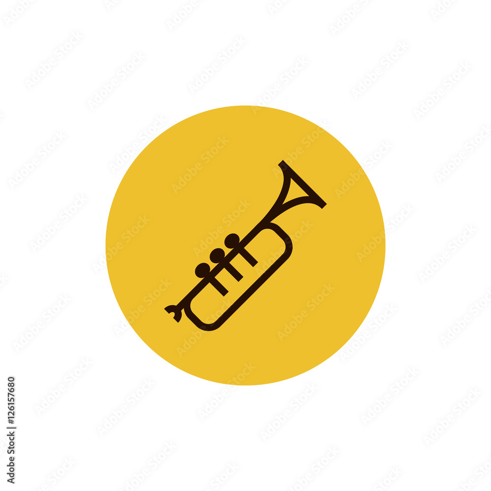 Trumpet icon vector, clip art. Also useful as logo, circle app icon ...