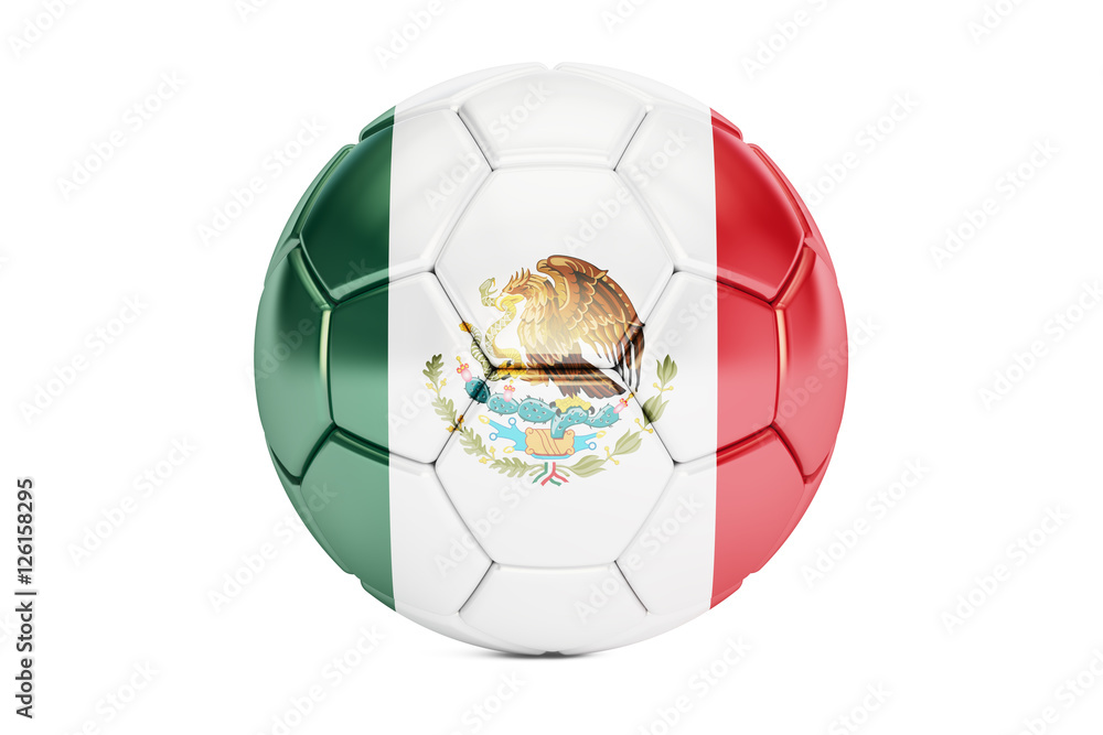 soccer ball with flag of Mexico, 3D rendering Stock Illustration ...