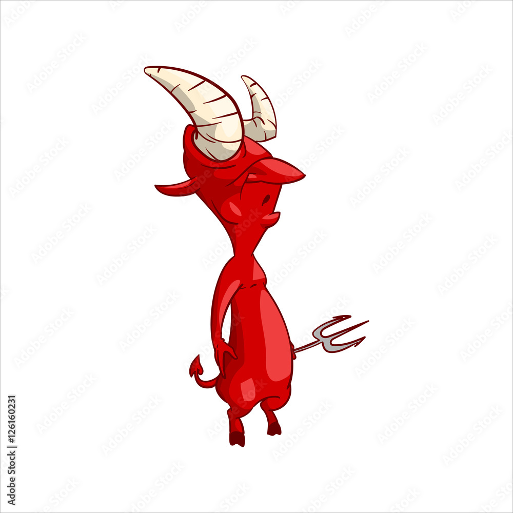 Cartoon red demon Stock Vector | Adobe Stock