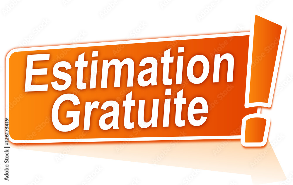 estimation gratuite sur étiquette orange Stock Vector | Adobe Stock