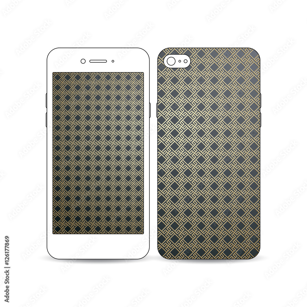 Mobile smartphone with an example of the screen and cover design ...