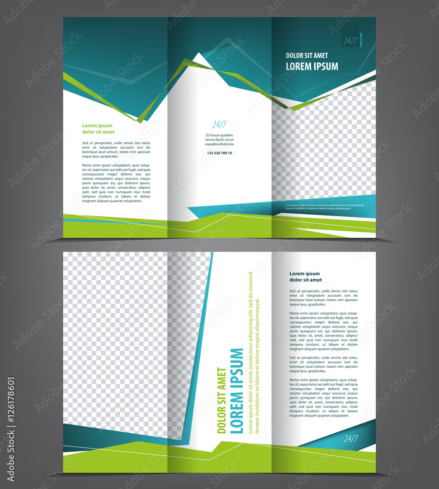 Vector tri fold brochure template design, concept business trifold ...