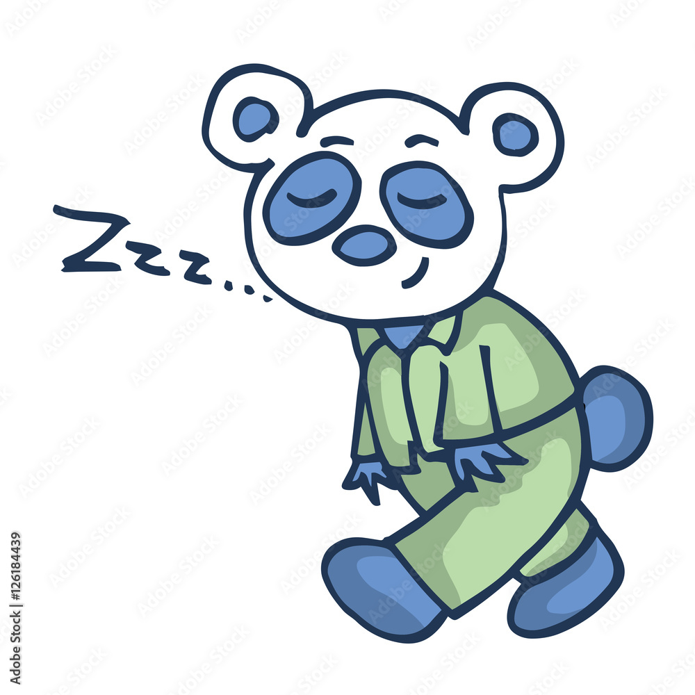 Sleepy panda funny cartoon design Stock Vector | Adobe Stock