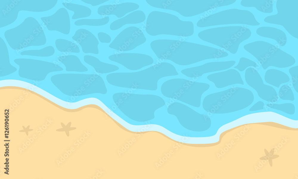 Beautiful beach landscape cartoon vector Stock Vector | Adobe Stock