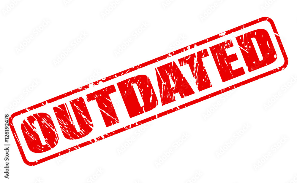 OUTDATED red stamp text Stock-Vektorgrafik | Adobe Stock