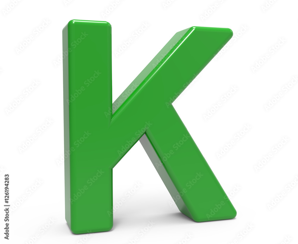 3d green letter K Stock Illustration | Adobe Stock